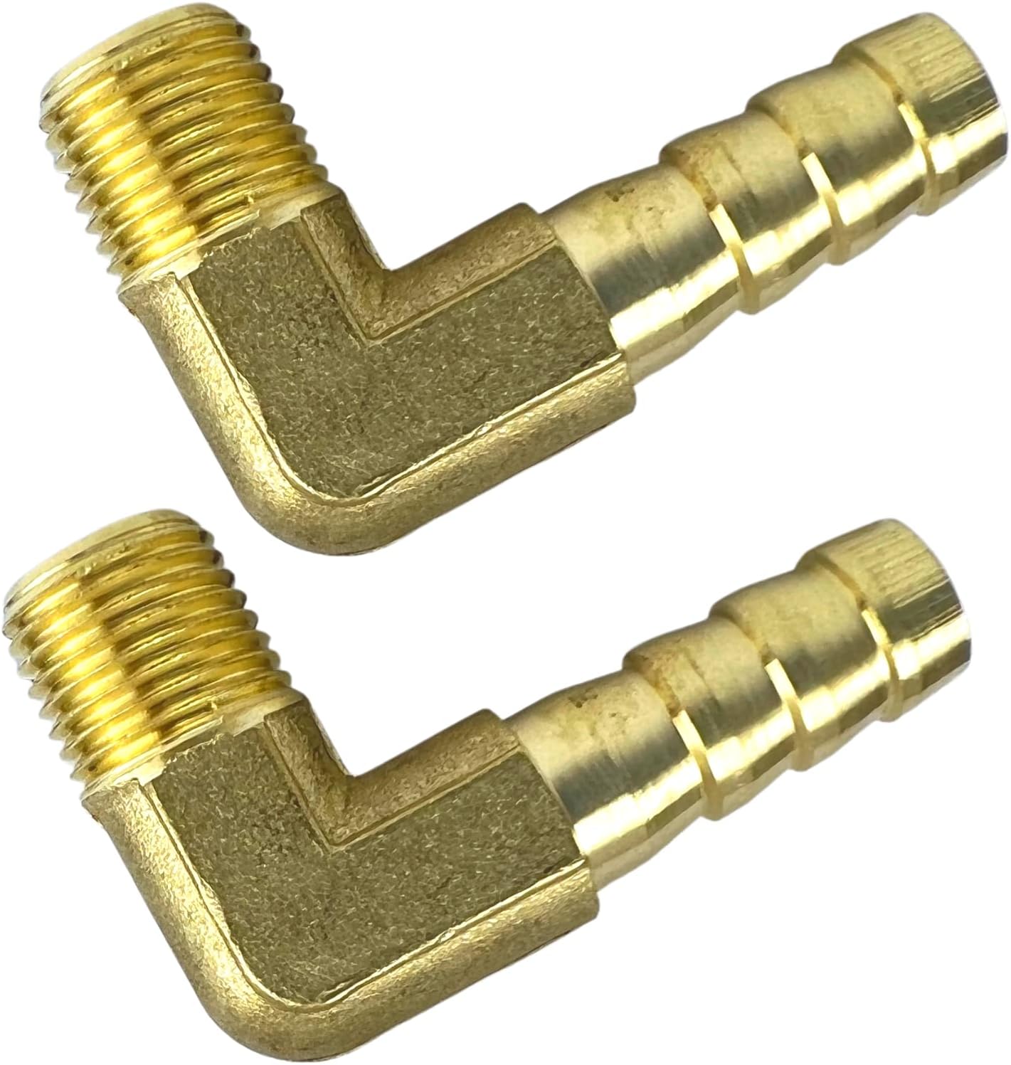 2pcs Brass 90 Degree Elbow 5/16" Hose Barb to 1/8"NPT Male Barbed Elbow Fitting by CX WONDERLAND ...