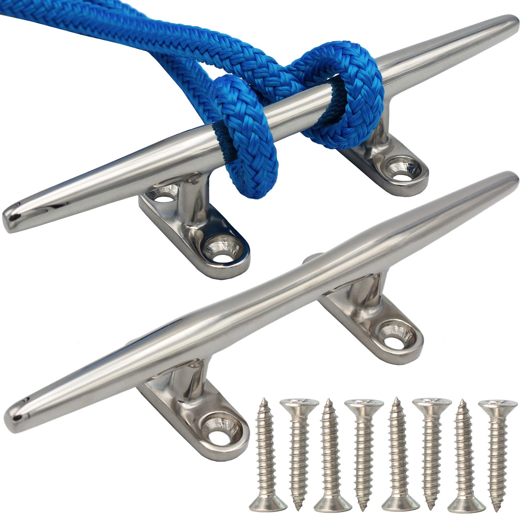 Snapklik.com : 8 Inch 316 Stainless Steel Boat Cleat, Boat Dock Cleats ...