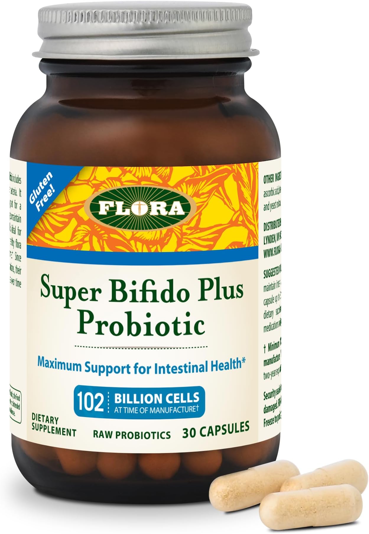 Amazon.com: Flora Super Bifido Plus 102 Billion CFU, Raw Probiotics for ...