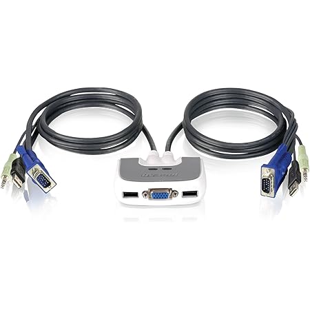 Amazon.com: IOGEAR 2-Port USB VGA Cabled KVM Switch - 2048 x 1536 ...
