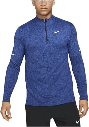 Nike Element Men's Dri-FIT 1/2-Zip Running Top (Obsidian/Game Royal ...