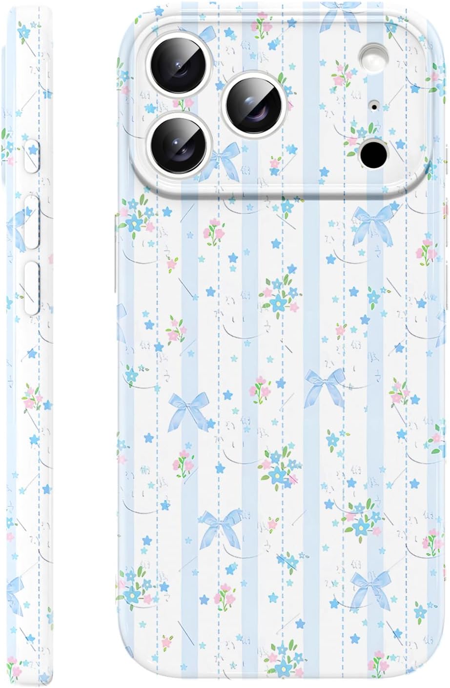 Amazon.com: FBHGLOA for iPhone 17 Pro Max 6.9'' Blue Striped Bow Phone ...