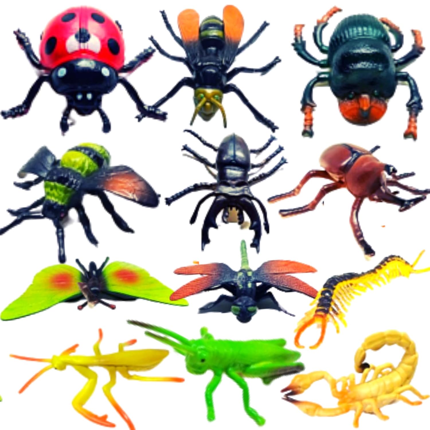 Mallexo Jungle Animal Insect Toys for Kids Big Size 12PCs Bug Figurine ...