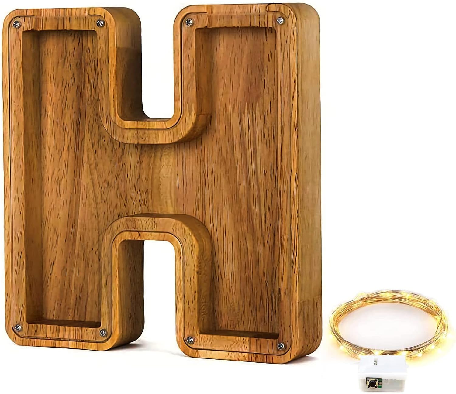 Amazon.com: Letter Wooden Piggy Bank for Boys and Girls Alphabet Money ...