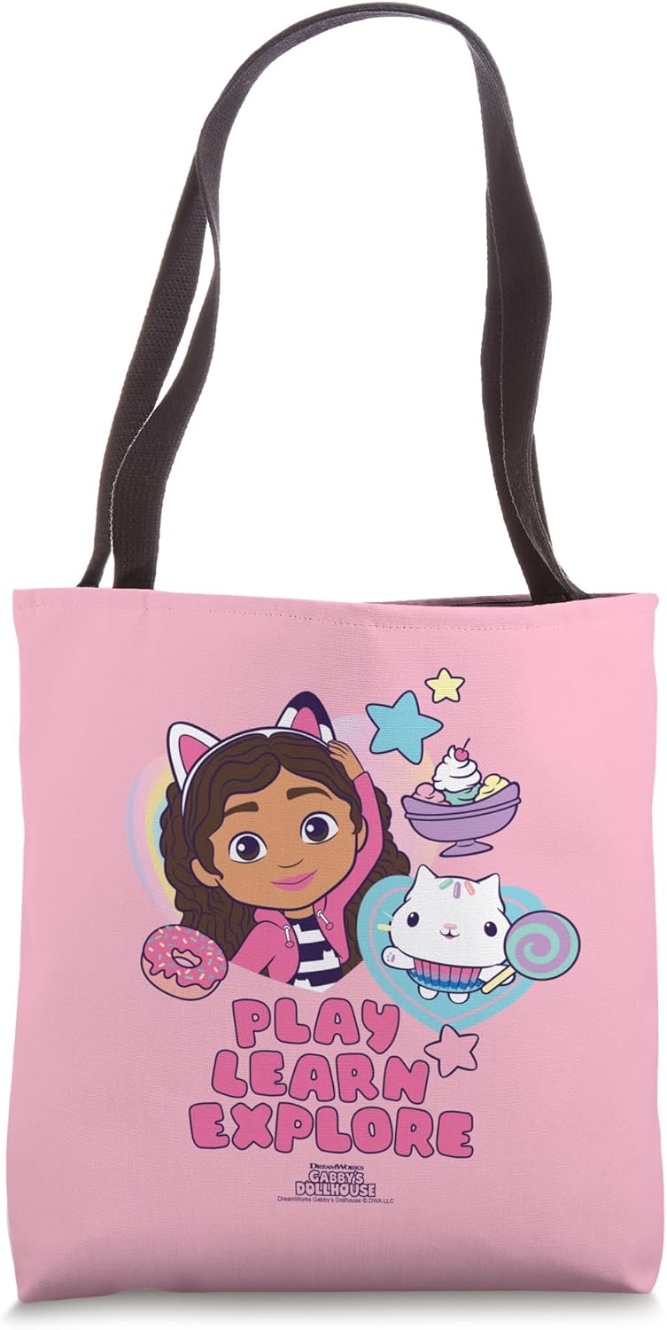 Amazon.com: DreamWorks Gabby's Dollhouse Play Learn Explore Tote Bag ...