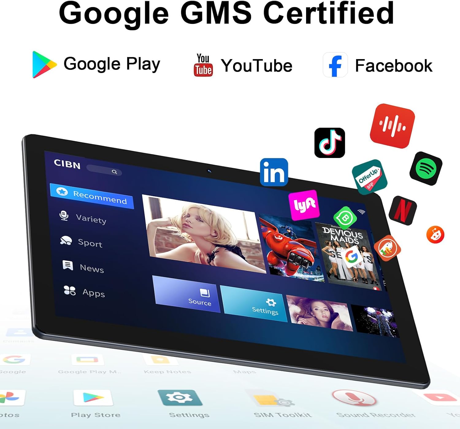 10 inch Tablet Android Tablet with 2GB RAM, 32GB ROM, 512GB Expandable ...