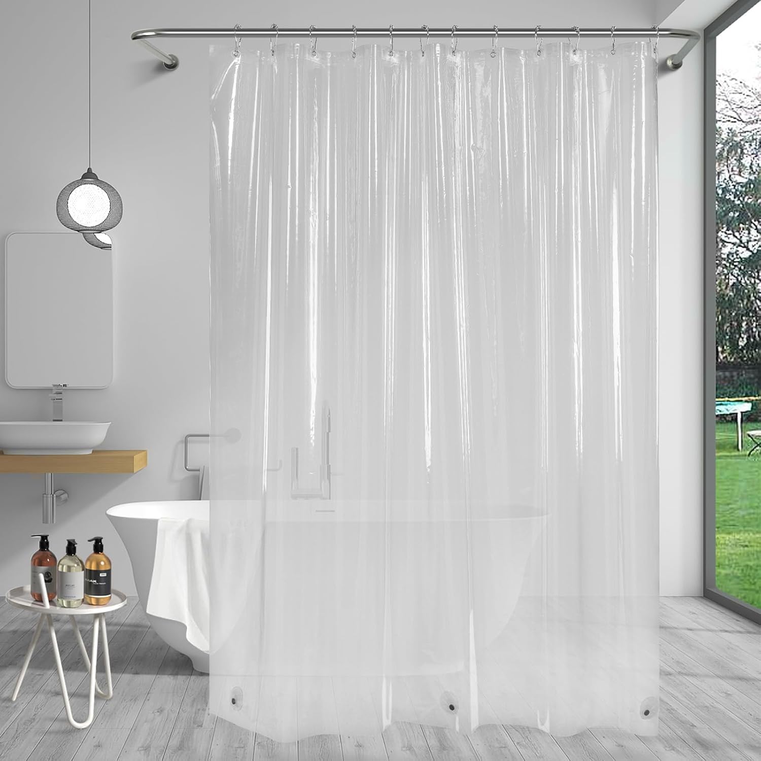 Amazon.com: AmazerBath Clear Shower Curtain Liner, 72x72 Lightweight ...