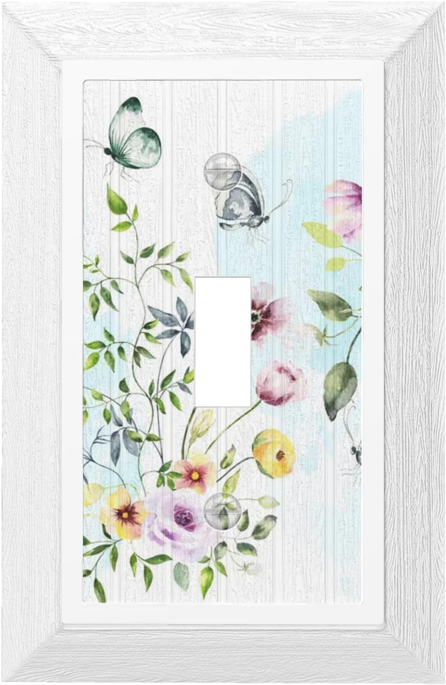 Blue Floral Butterfly 1 Gang Toggle Light Switch Cover Decorative ...