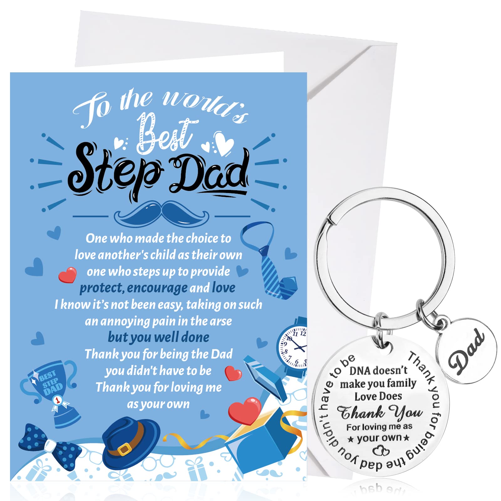 HOWAF Step Dad Fathers Day Card, Happy Father’s Day Card Step Dad Card ...