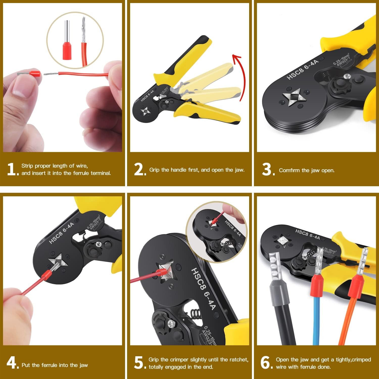 Buy PETECHTOOL Ferrule Crimping Tool Kit All-in-one Professional ...