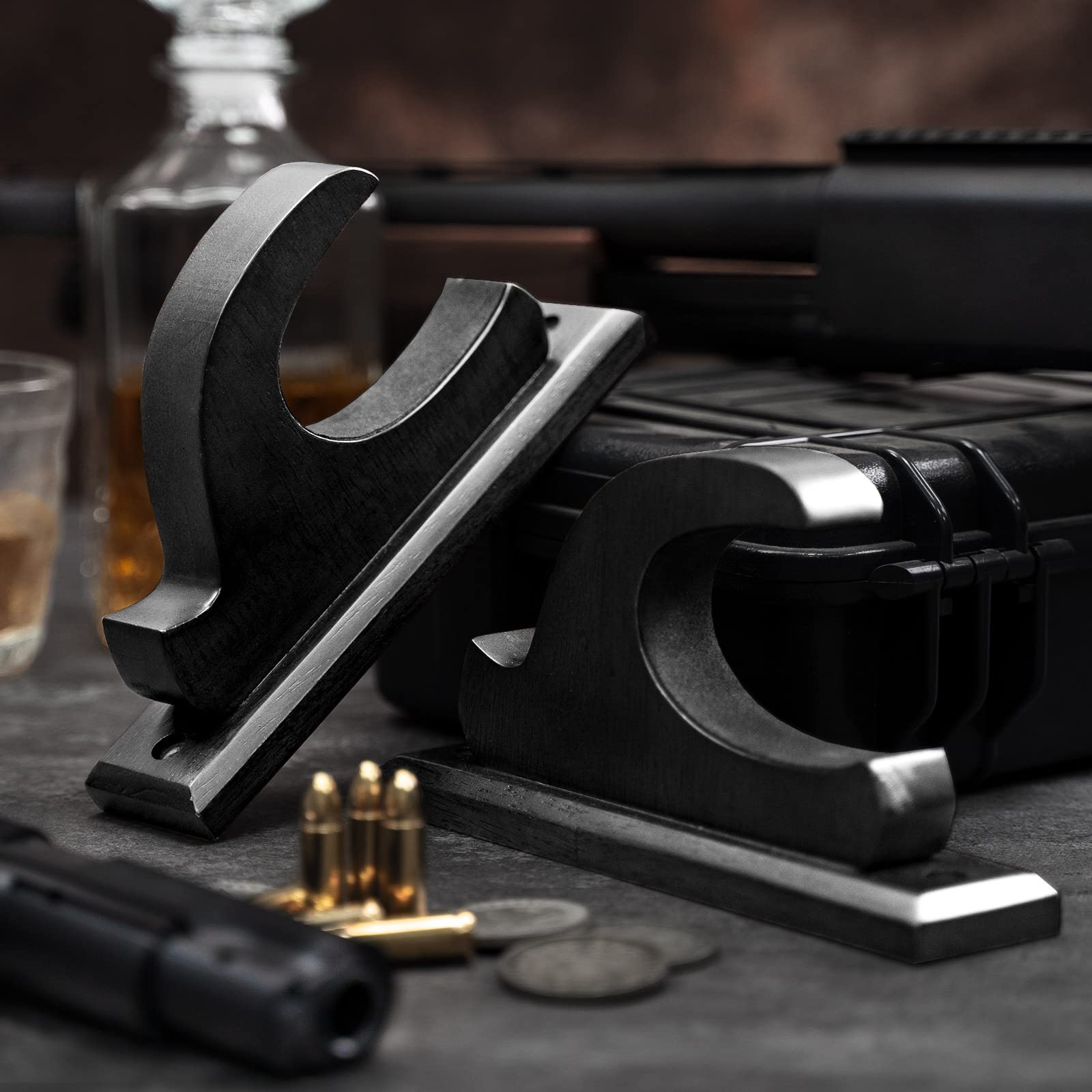 Snapklik.com : Gun Rack Wall Mount, Real Wood Shotgun & Rifle Wall ...