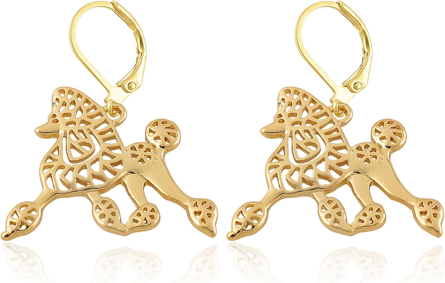 Amazon.com: Divine Nine Depot Pretty Poodle Drop/Dangle Earrings (Gold ...
