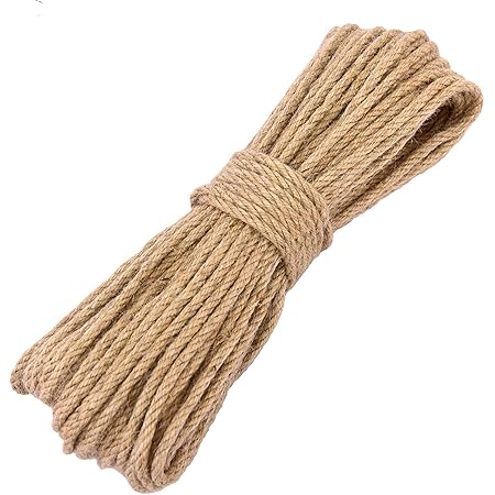 Amazon.com: 98 Feet 6mm Jute Thick Twine,Strong Hemp Rope,Natural Heavy ...