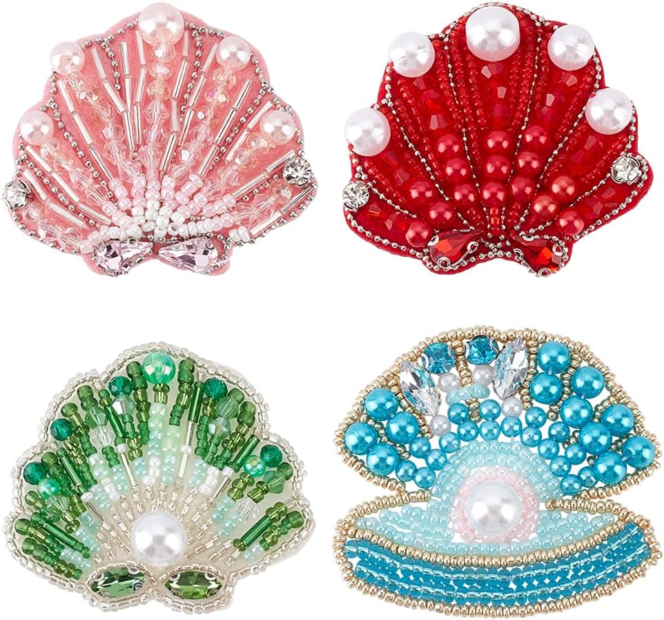 Amazon.com: BEUNITONE 4 Pcs Ocean Sequin Patches Shell Embroidery ...