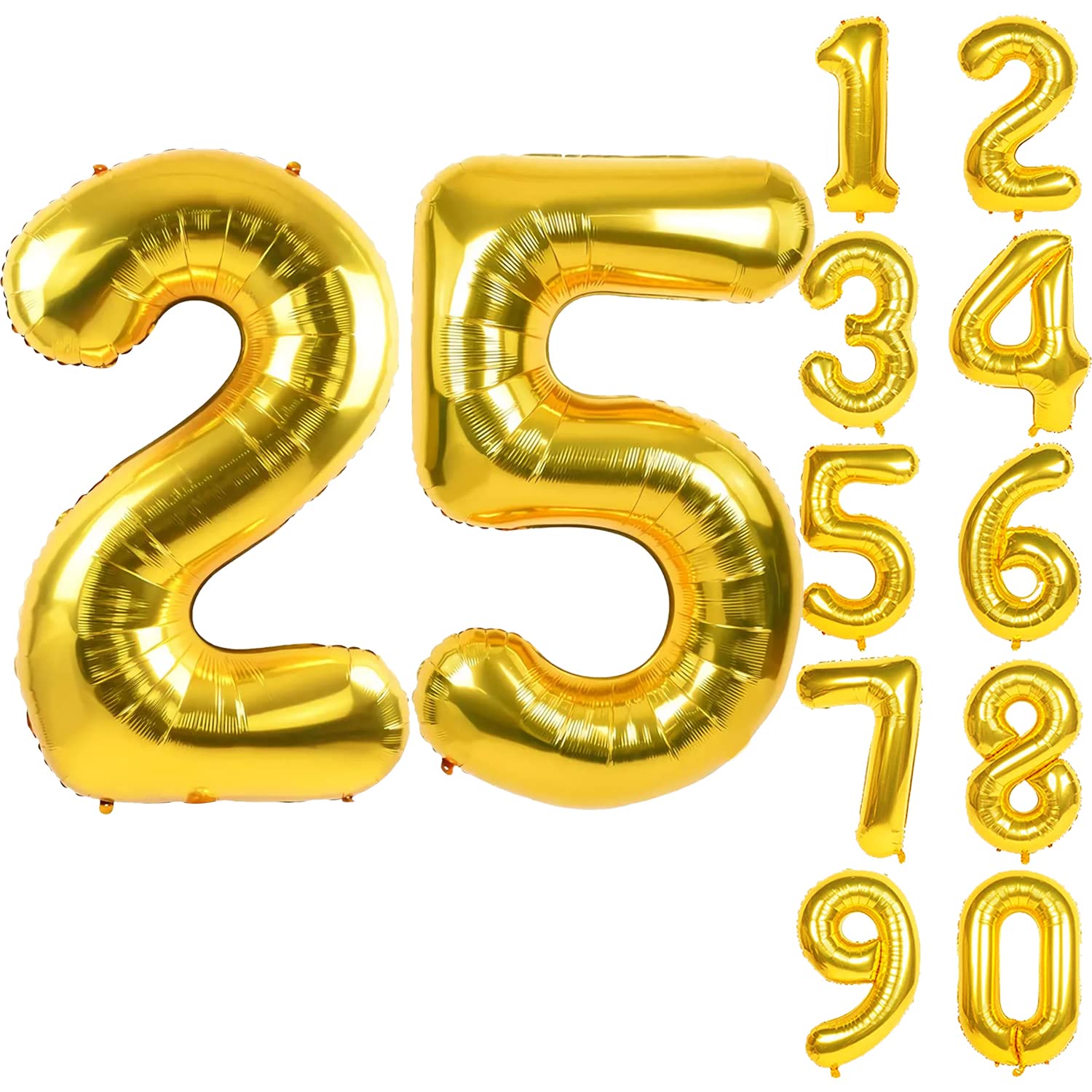 Party Propz Large 25 Number Foil Balloon-16 Inch, Golden Balloon|Twenty ...