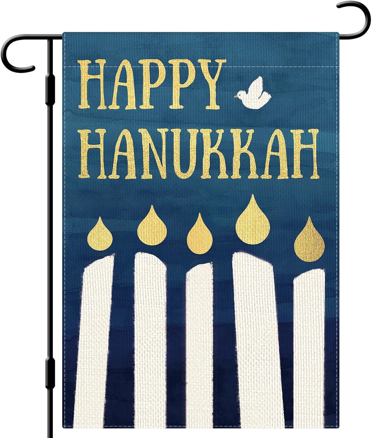 Amazon.com : DLZDN Happy Hanukkah Garden Flag 12×18 Inch Double Sided ...