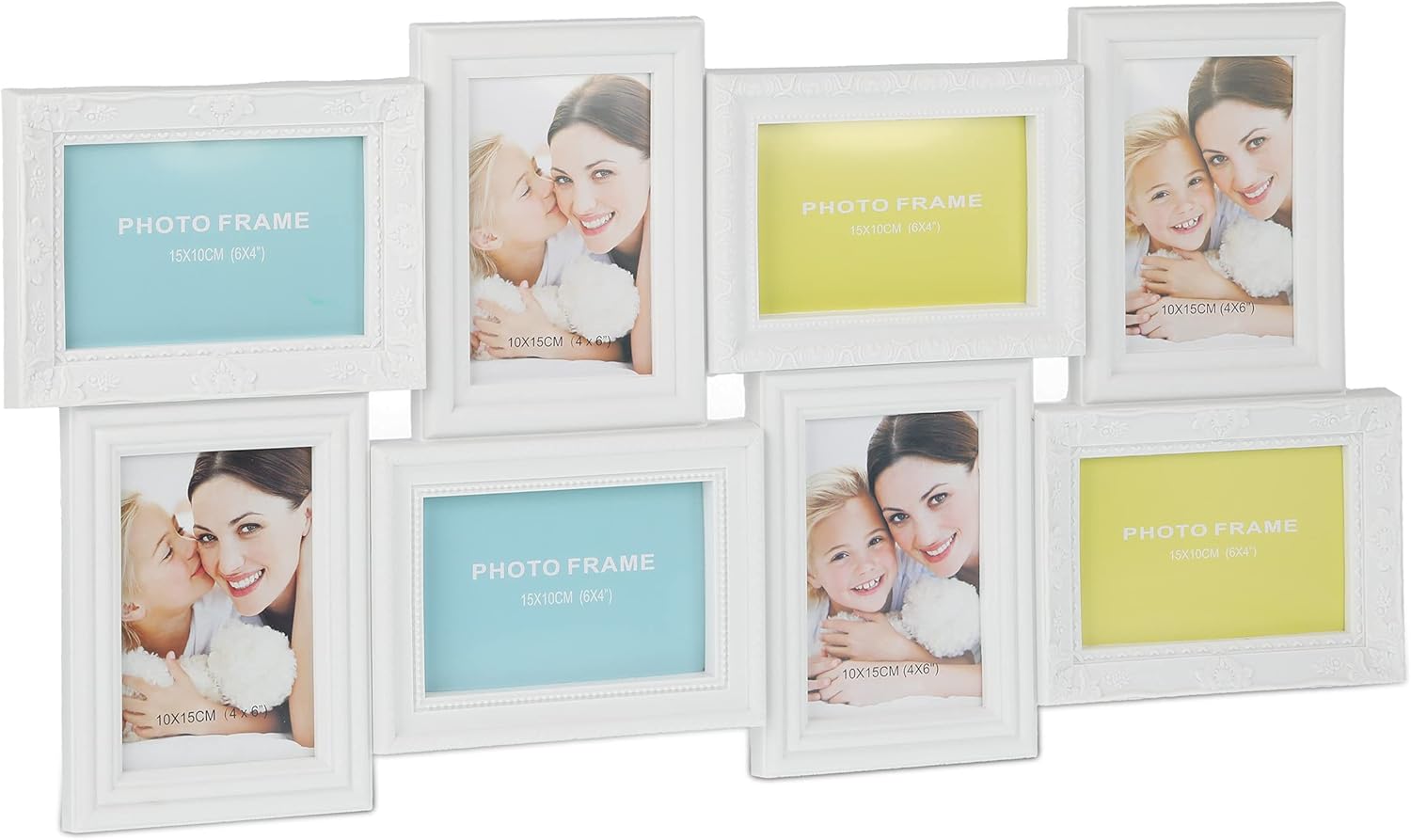 Relaxdays Cornice Multifoto 8 Foto, Espositore Collage da Parete, 10x15 ...