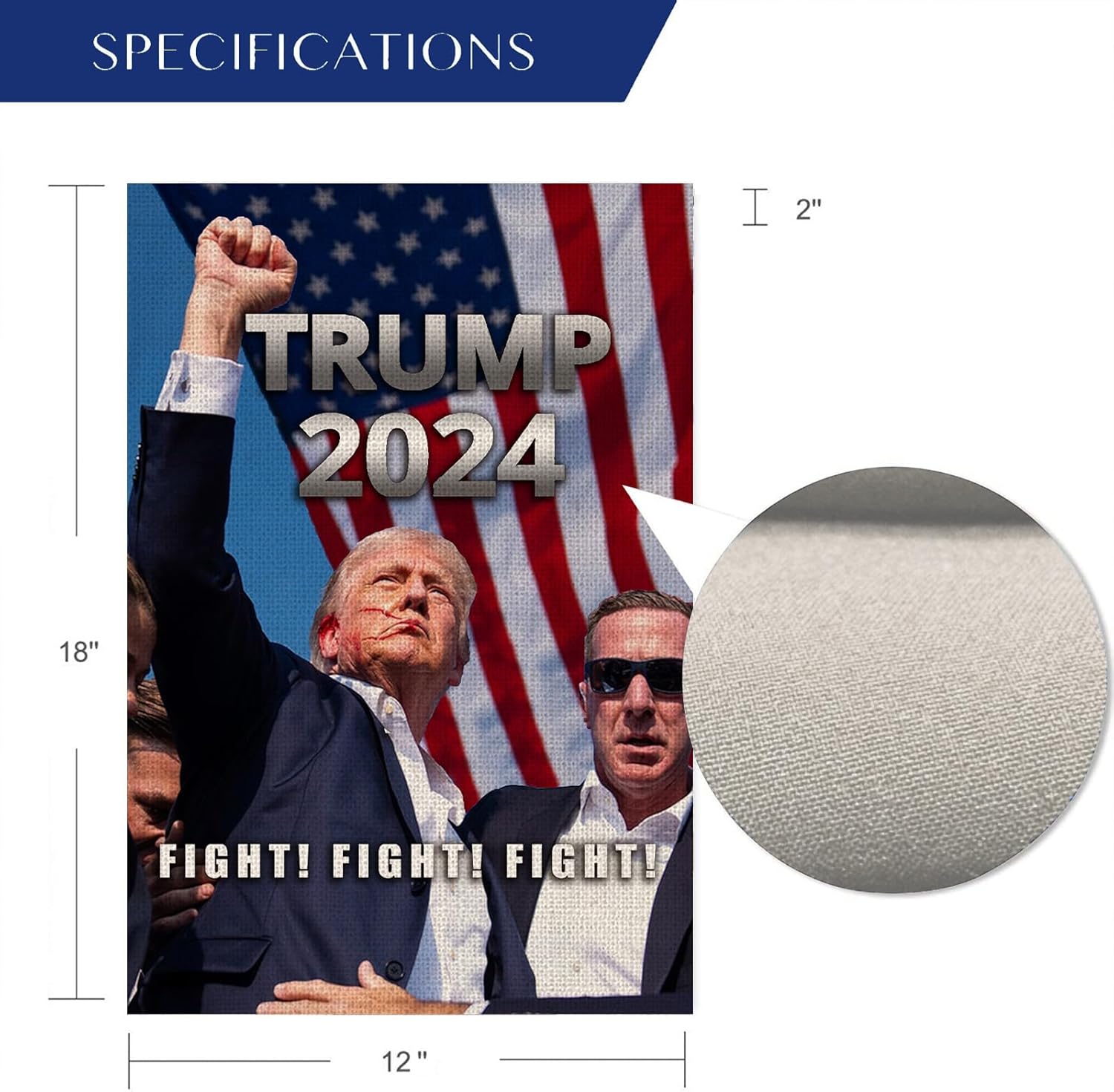 Amazon.com : WENWELL Trump 2024 Fight Garden Flag,Donald Trump Shooting ...