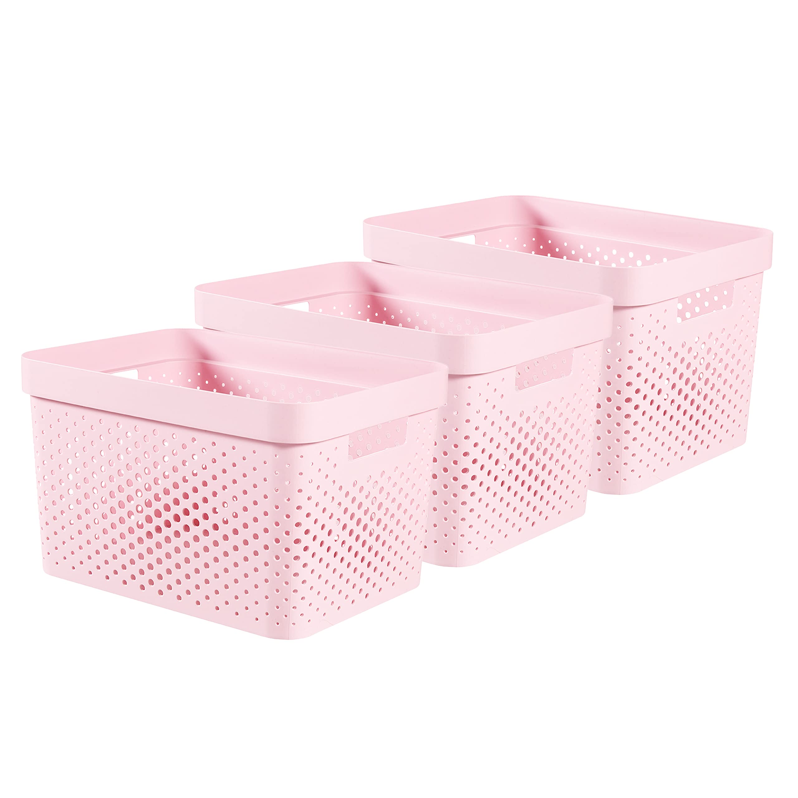 Curver Infinity Dots Set of 3 100% Recycled Large Storage Baskets 17 ...