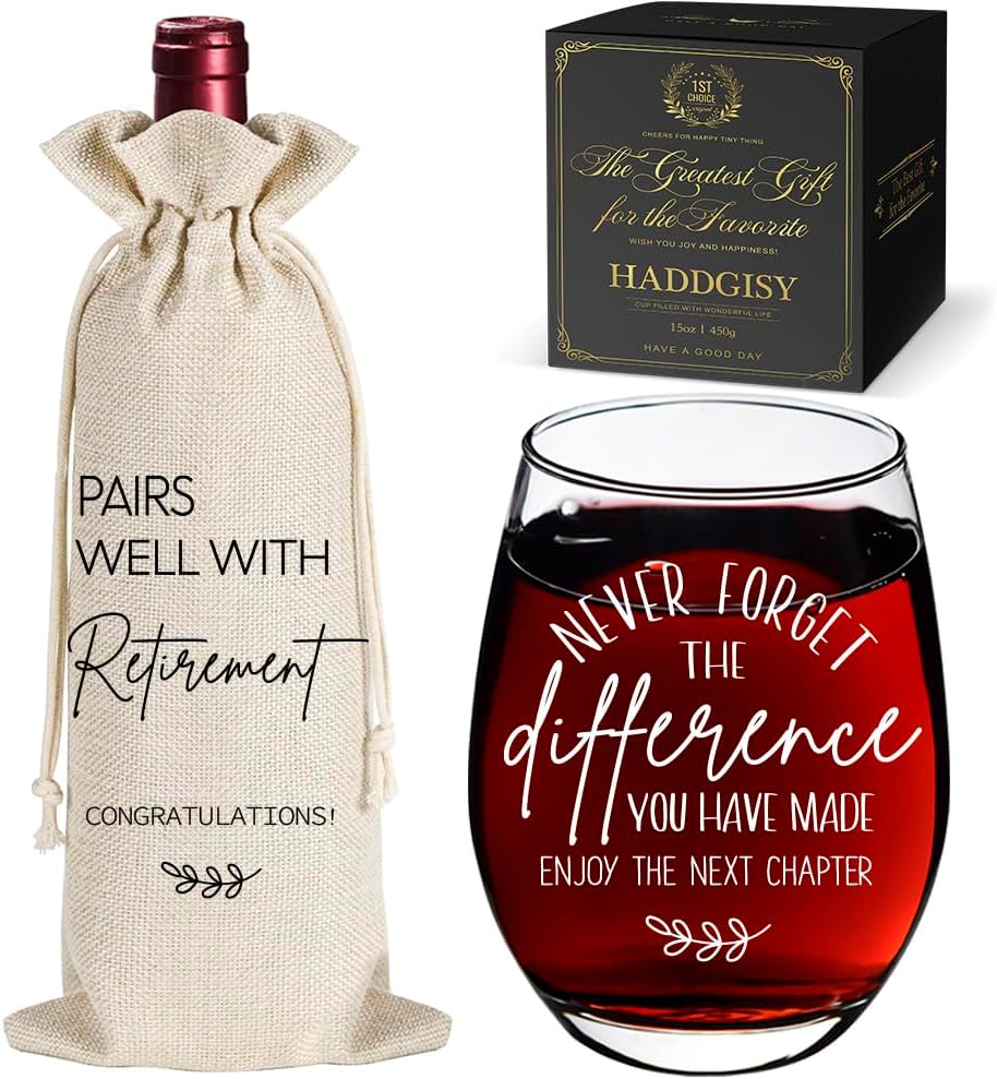Amazon.com | Funny Retirement Wine Glass Gift for Women, Retirement ...