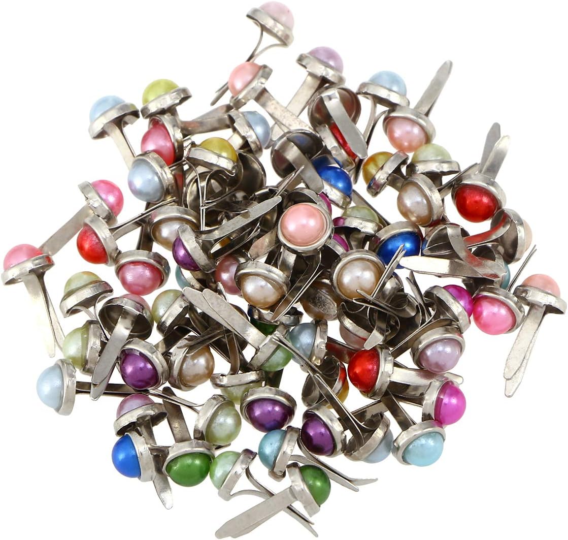 Amazon.com: Bestartstore 12 x 18mm White Imitation Pearl Brads Paper ...