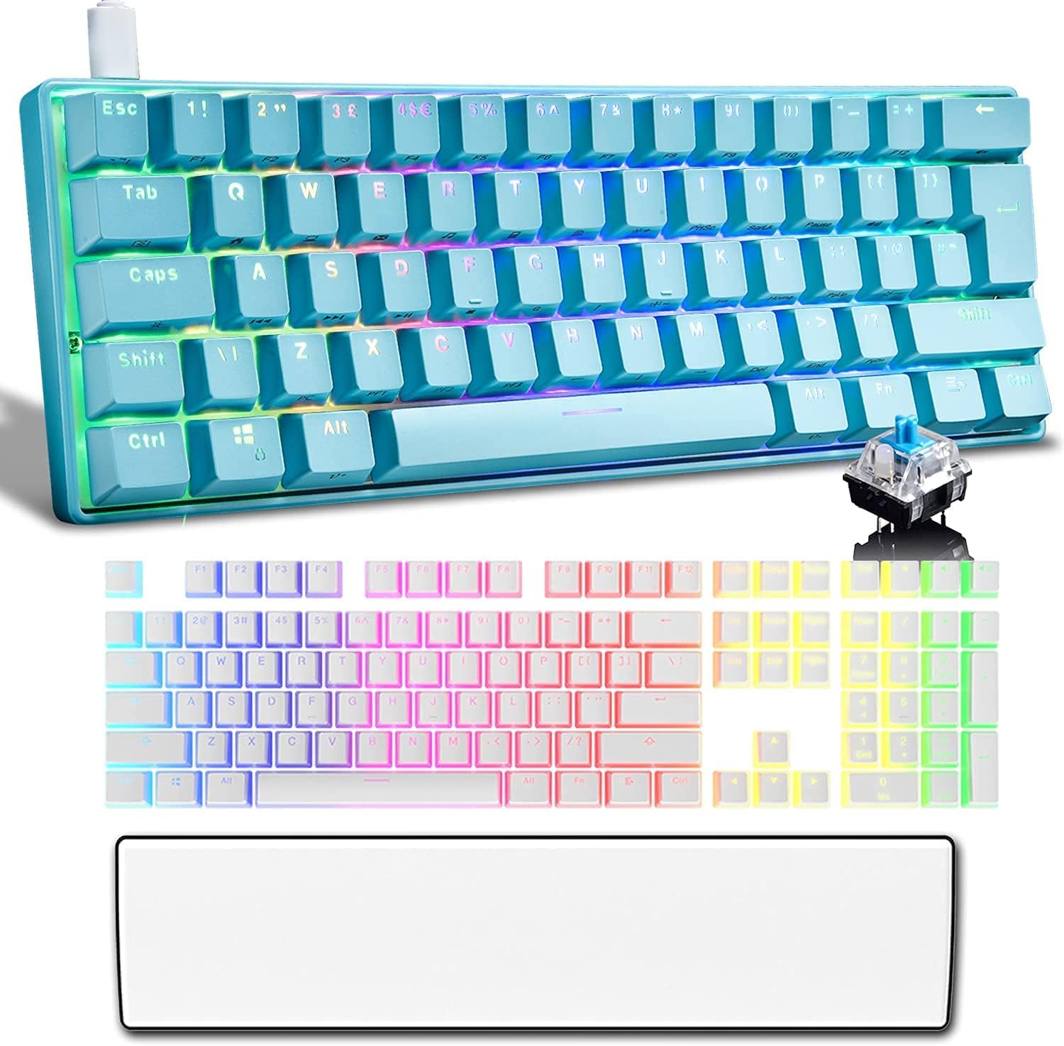 Amazon.com: unband UK Layout 60% True Mechanical Gaming Keyboard Type C ...