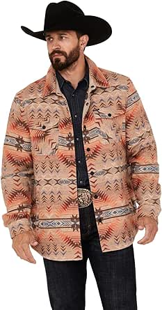 Rock & Roll Denim-Do Not Use & Denim Men's Tan Aztec Shirt Jacket Tan L ...