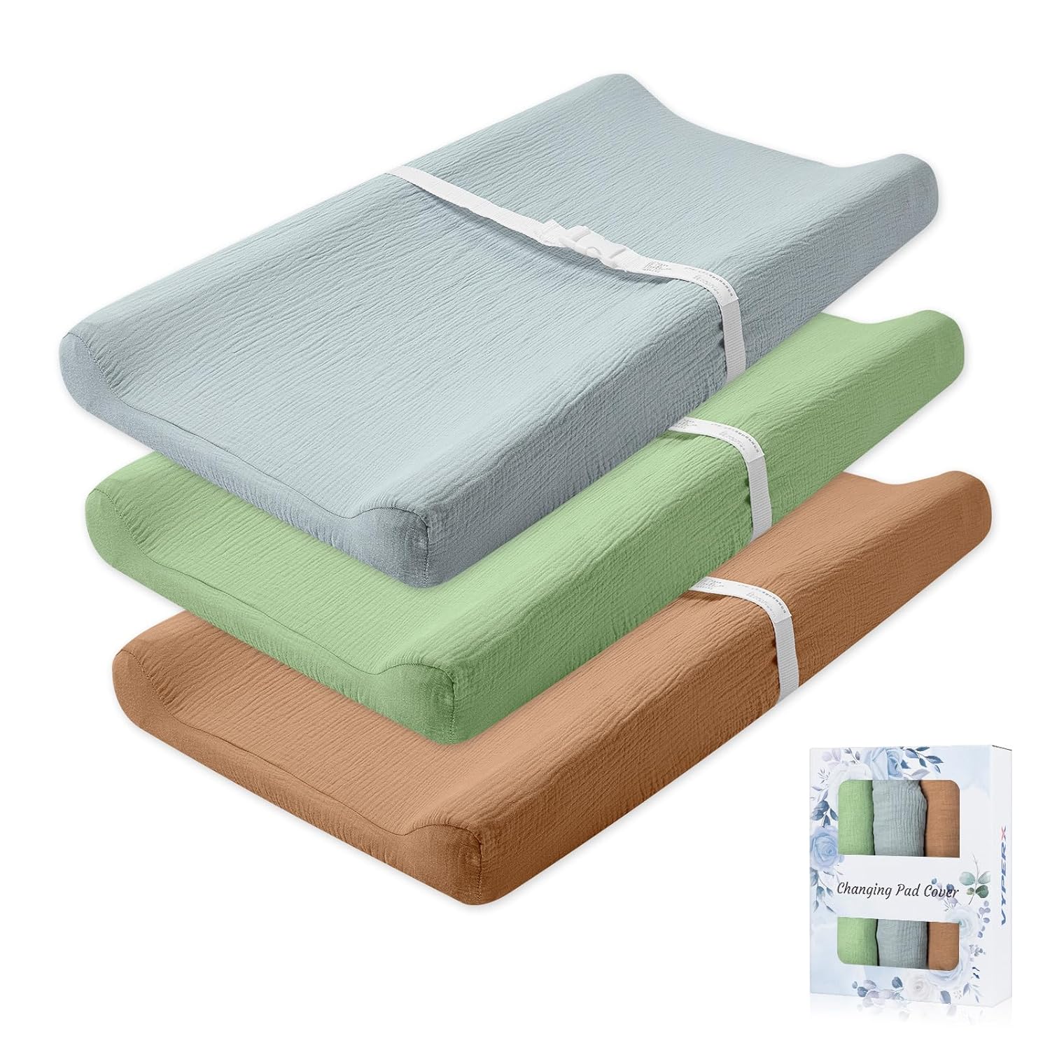 Amazon.com: Muslin Changing Pad Covers, Solid Color Changing Table Pad ...
