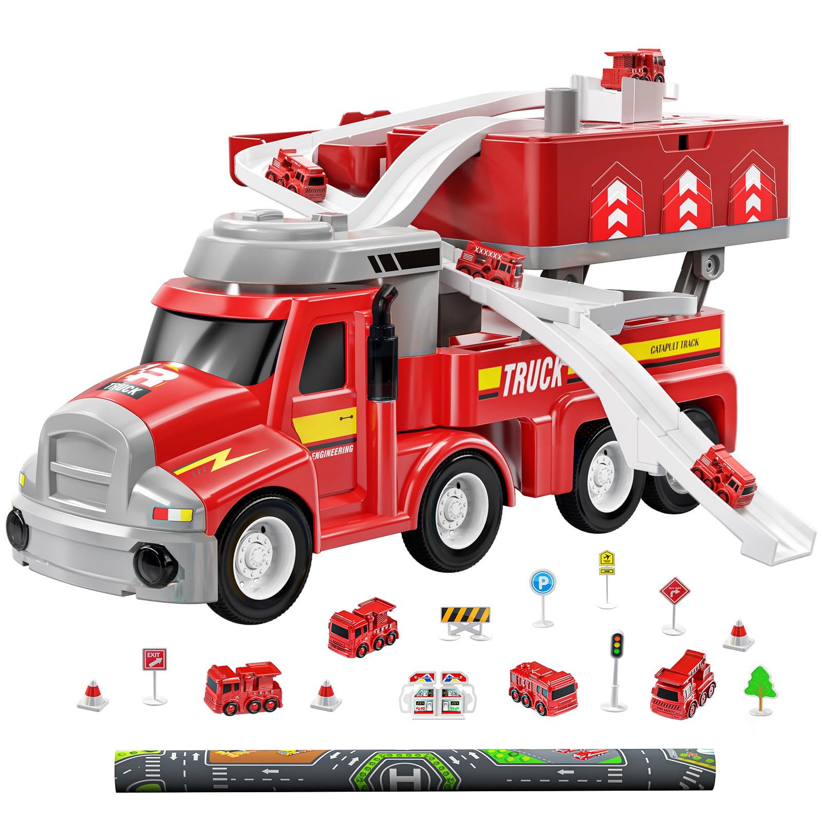Amazon.com: TEMI Fire Truck Kids Toys for 3 4 5 6 Year Old Boys ...
