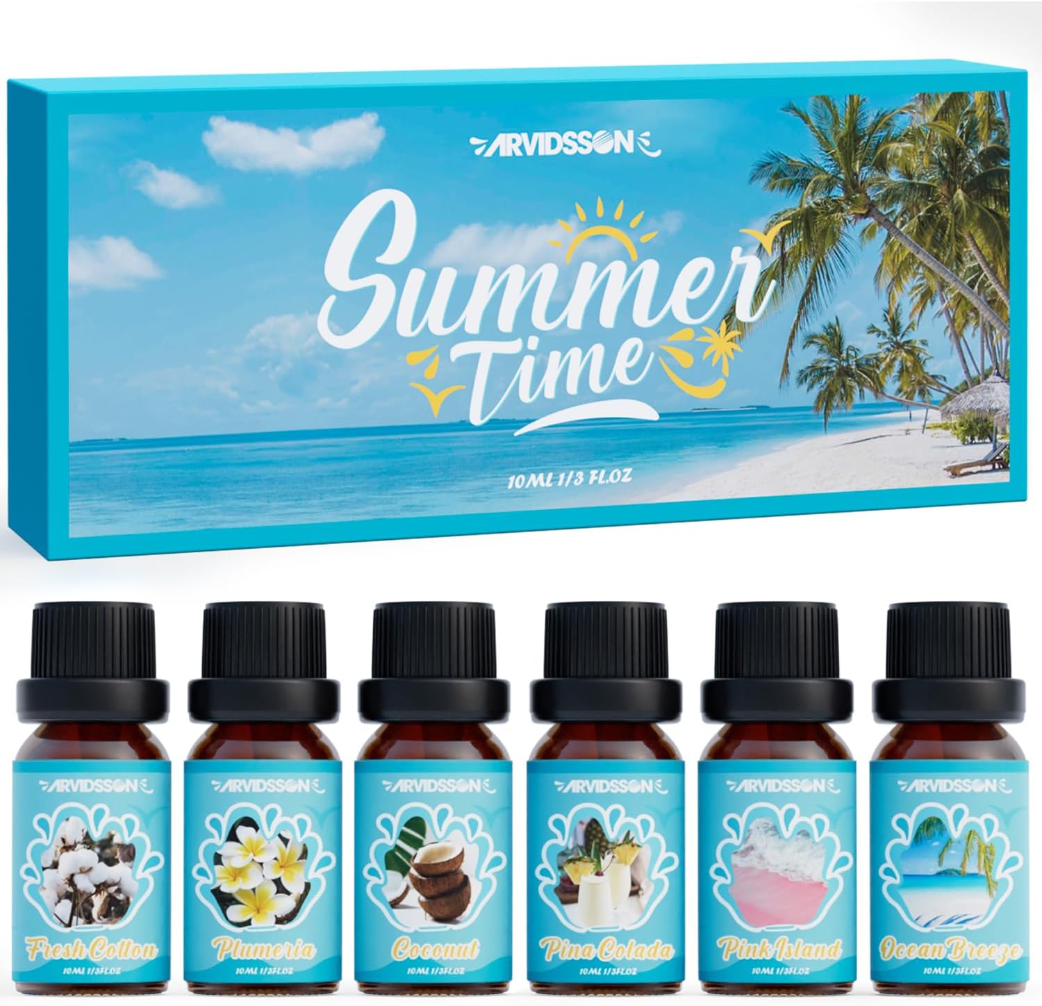 Amazon.com: Summer Essential Oils Set, ARVIDSSON Tropical Fragrance Oil ...