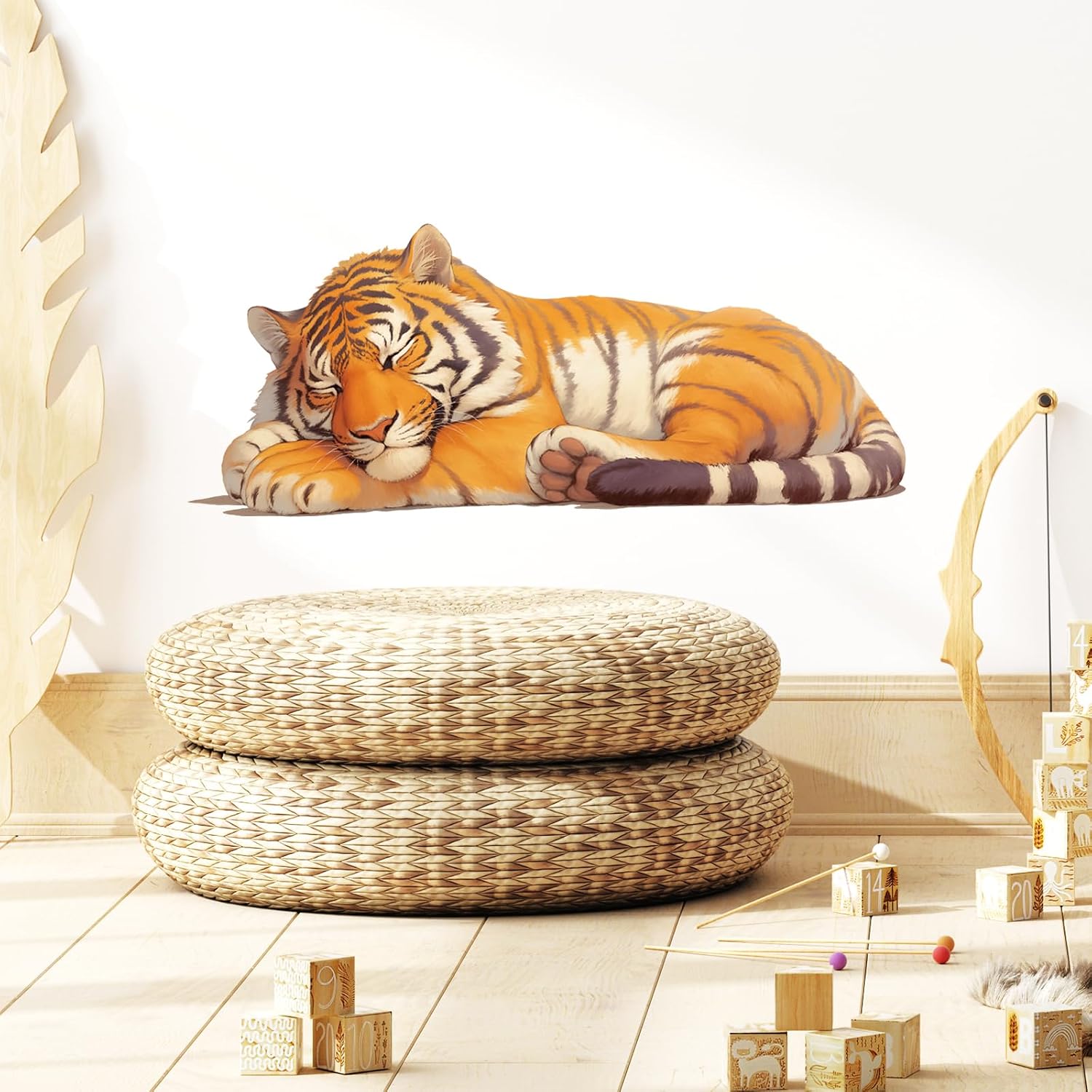 Amazon.com: RoyoLam Cute Sleeping Tiger Wall Decal Nursery Jungle ...