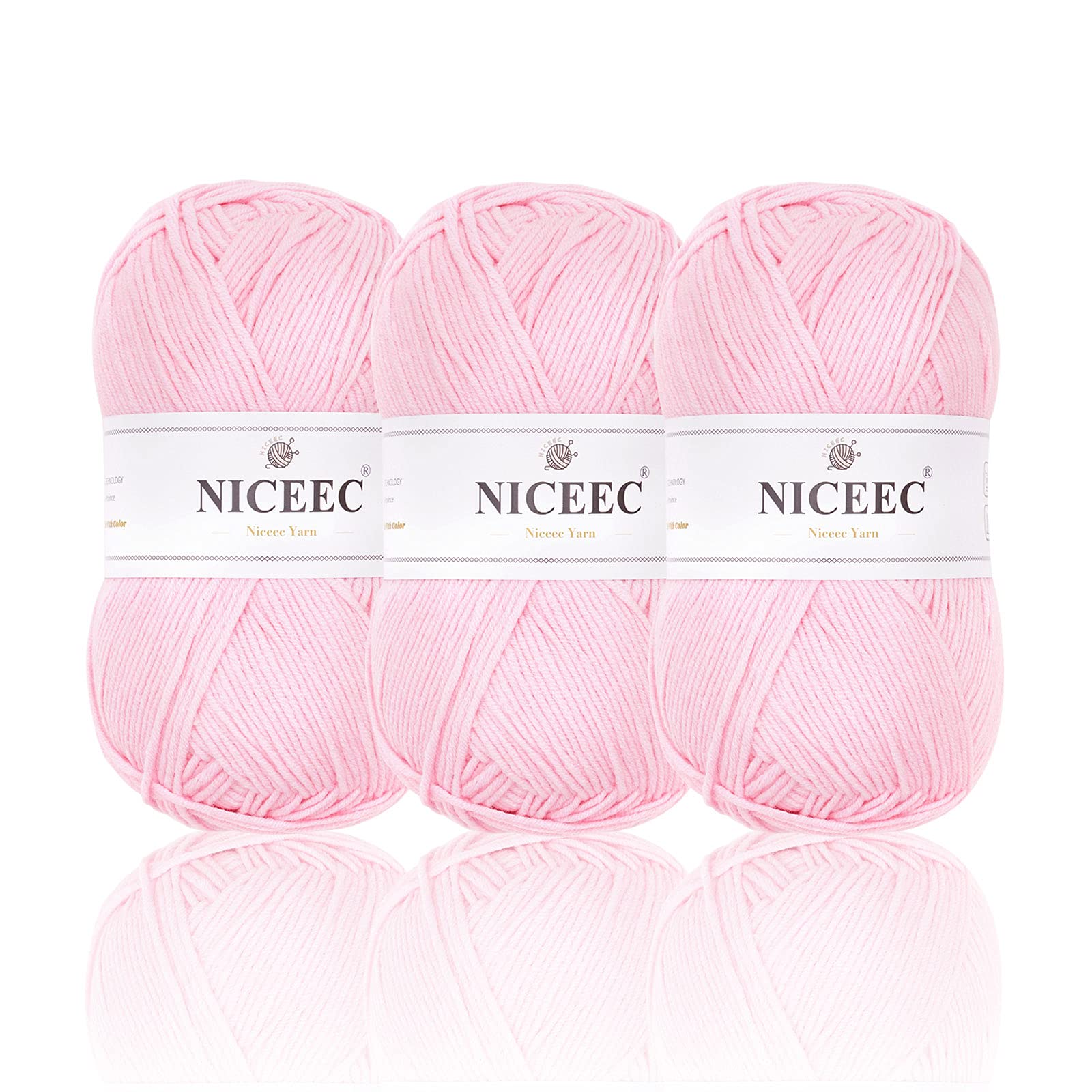 Amazon.com: NICEEC 3 Skeins Soft Cotton Yarn 5ply Baby Cotton Yarn for ...