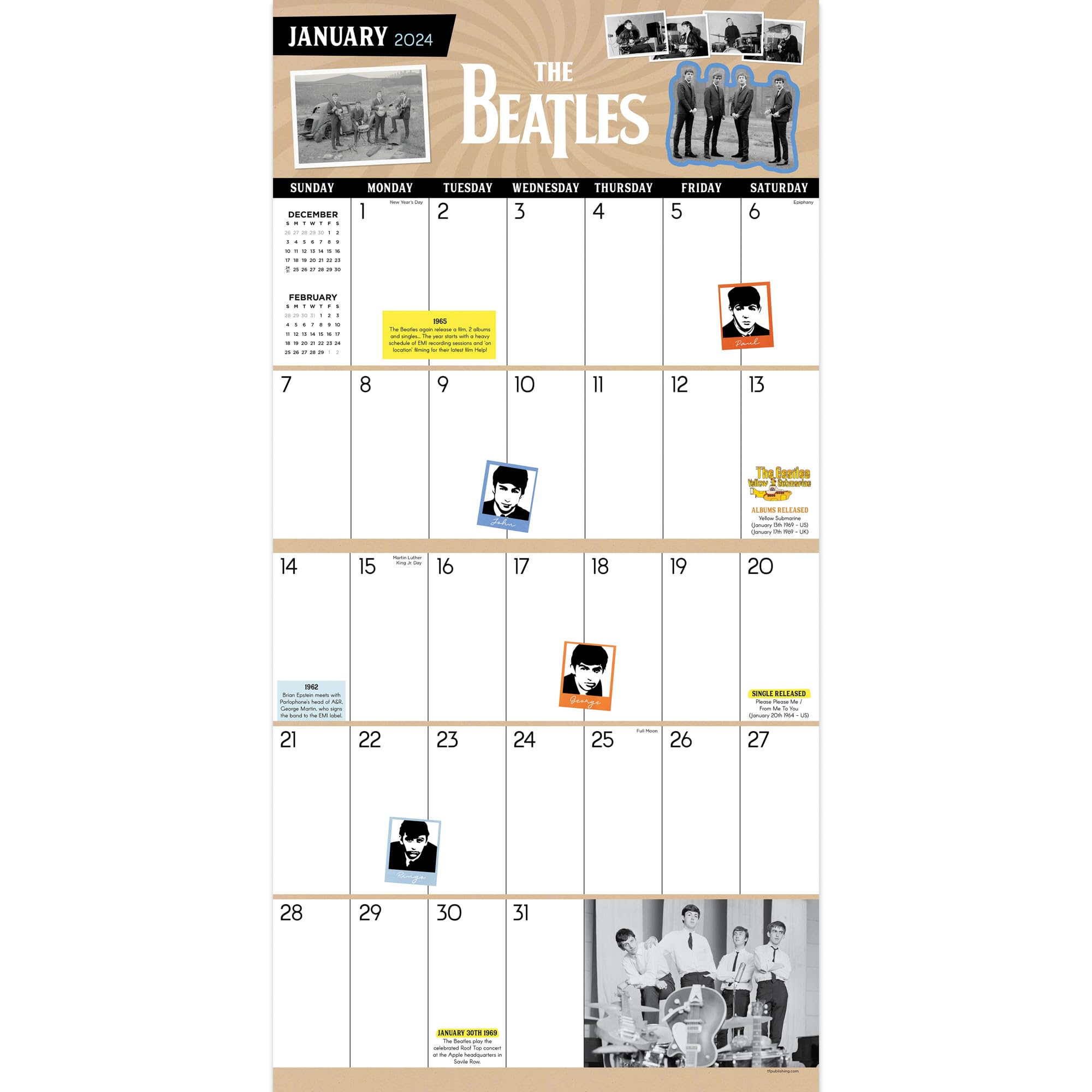 Snapklik.com : TF PUBLISHING 2024 The Beatles: A Day In The Life Wall ...