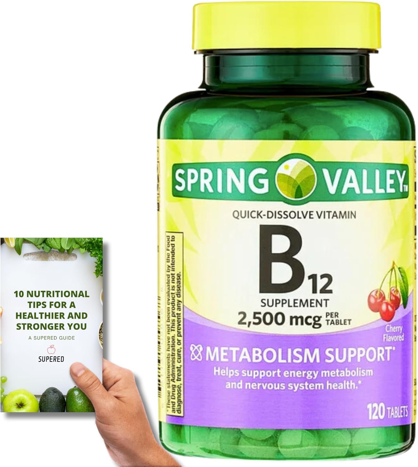 Amazon.com: SupeRed Vitamin B12 2500 MCG, B12 Quick-Dissolve Cherry ...