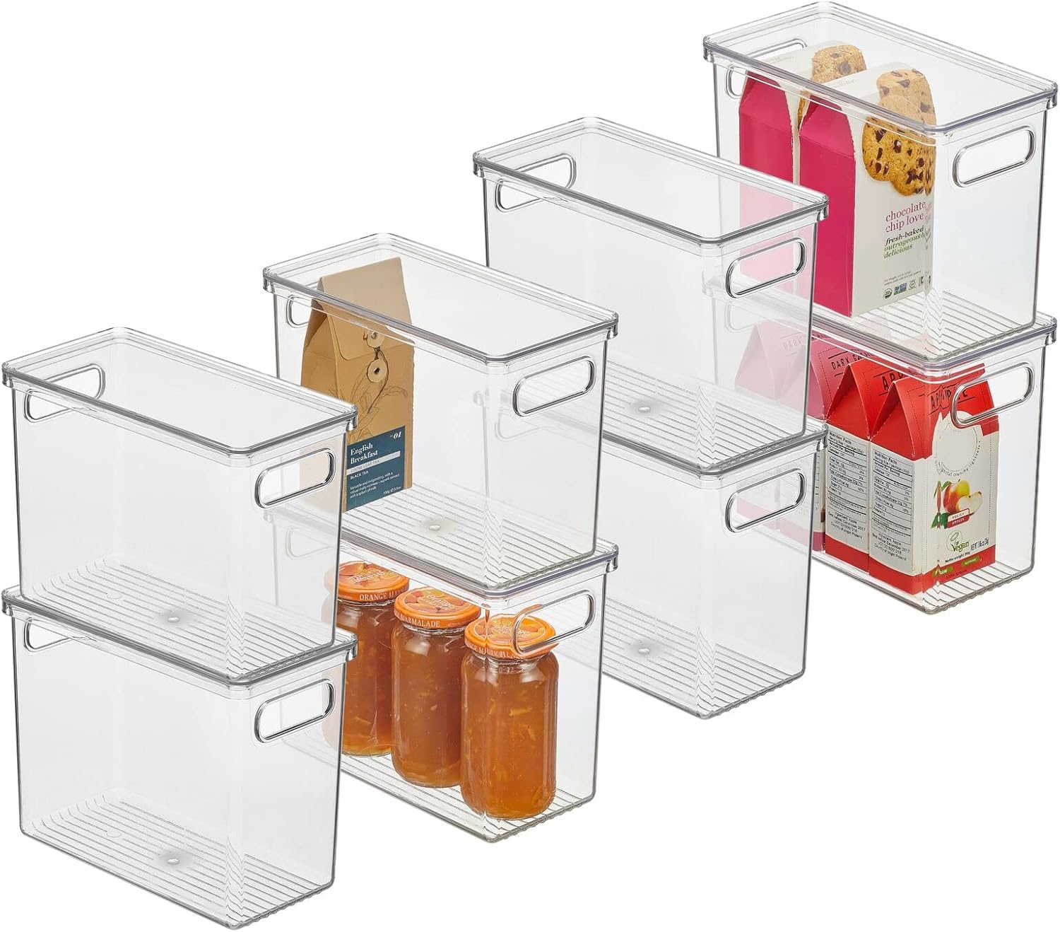 Amazon.com: mDesign Slim Plastic Stackable Kitchen Cabinet Storage Bin ...