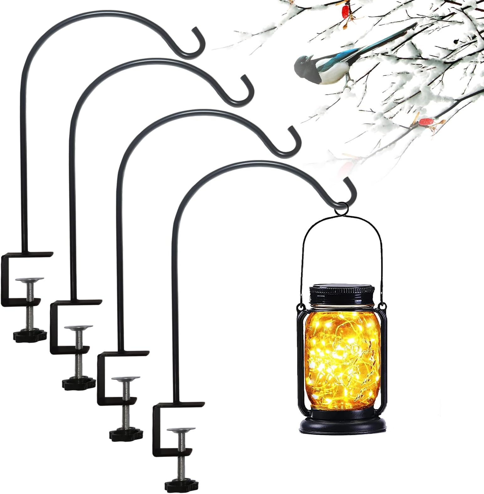 Amazon.com : WOSIBO 4 Pack Three Span Deck Hook, 37 Inches Deck Bird ...