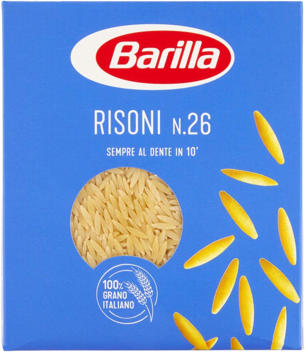 Barilla - Risoni n.26, Durum Wheat Semolina Pasta - 8 Packs of 500 g [4 ...