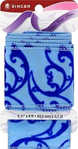 Amazon.com: SINGER Wired Edge Velvet Ribbon, 2-1/2-Inch 9-Feet, Swirl ...
