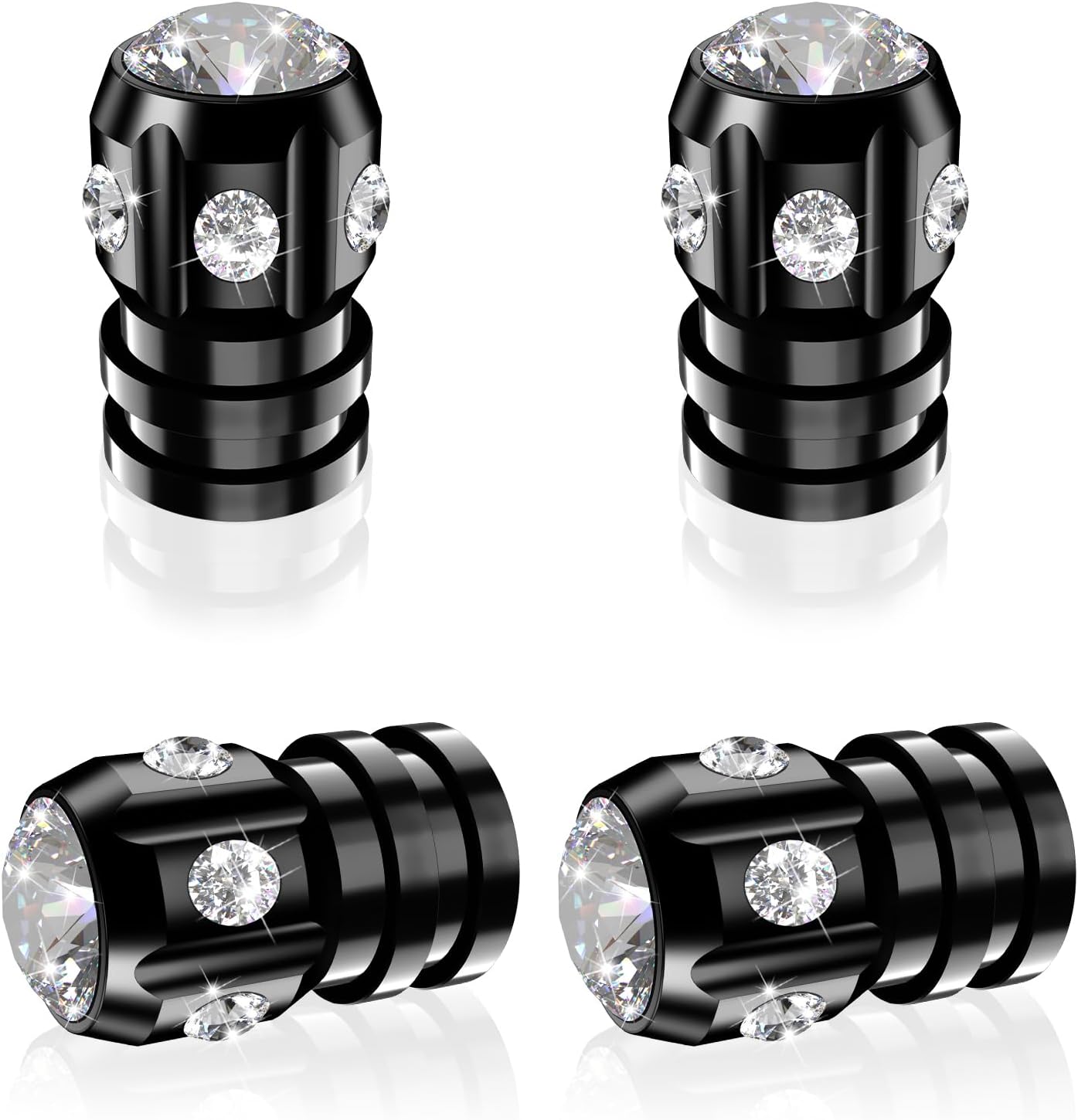 QUARKACE Bling Tyre Caps with Sparkly Rhinestones - Crystal Diamond Car ...