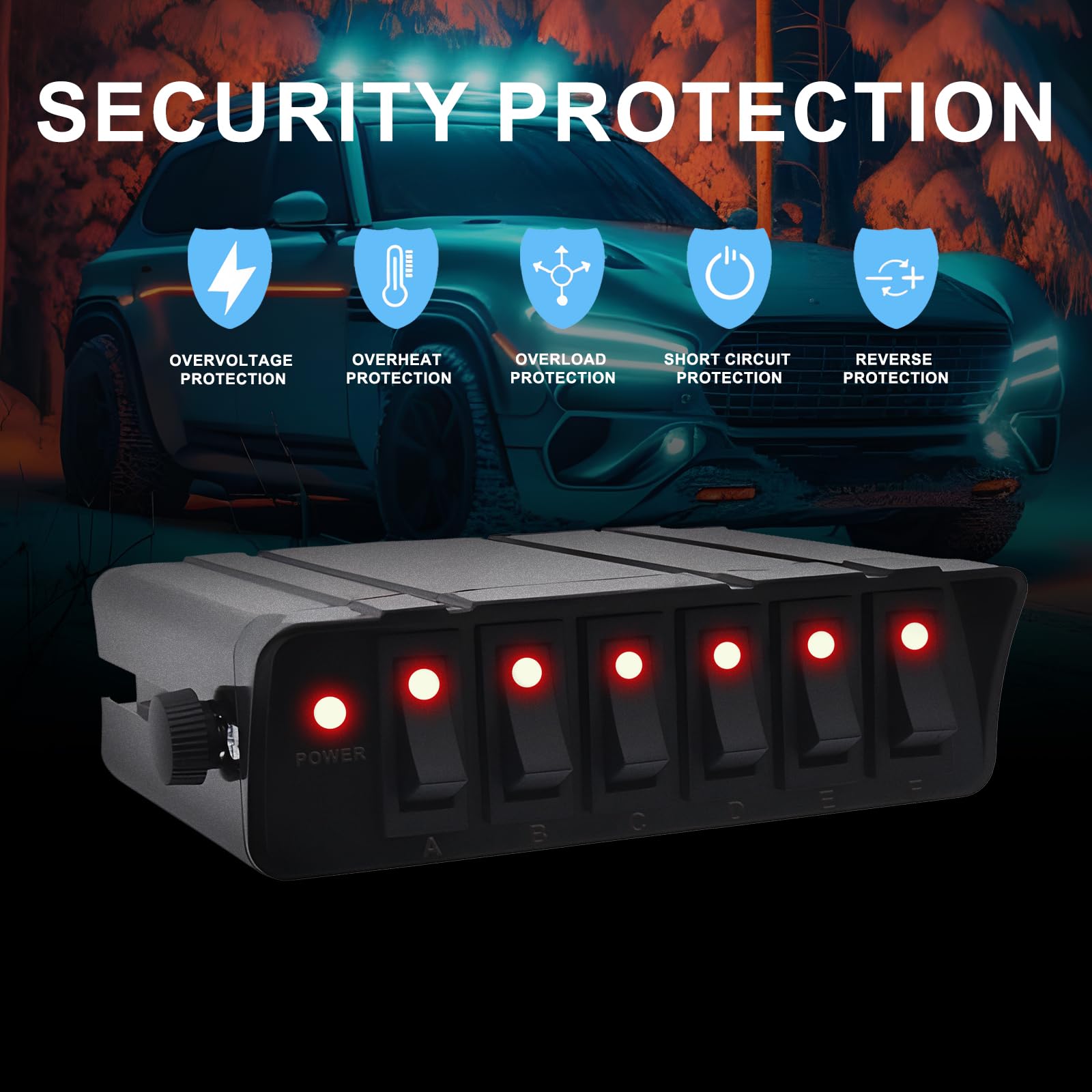 Snapklik.com : 6 Gang Switch Box Rocker Toggle Switch Panel 12V Rocker ...