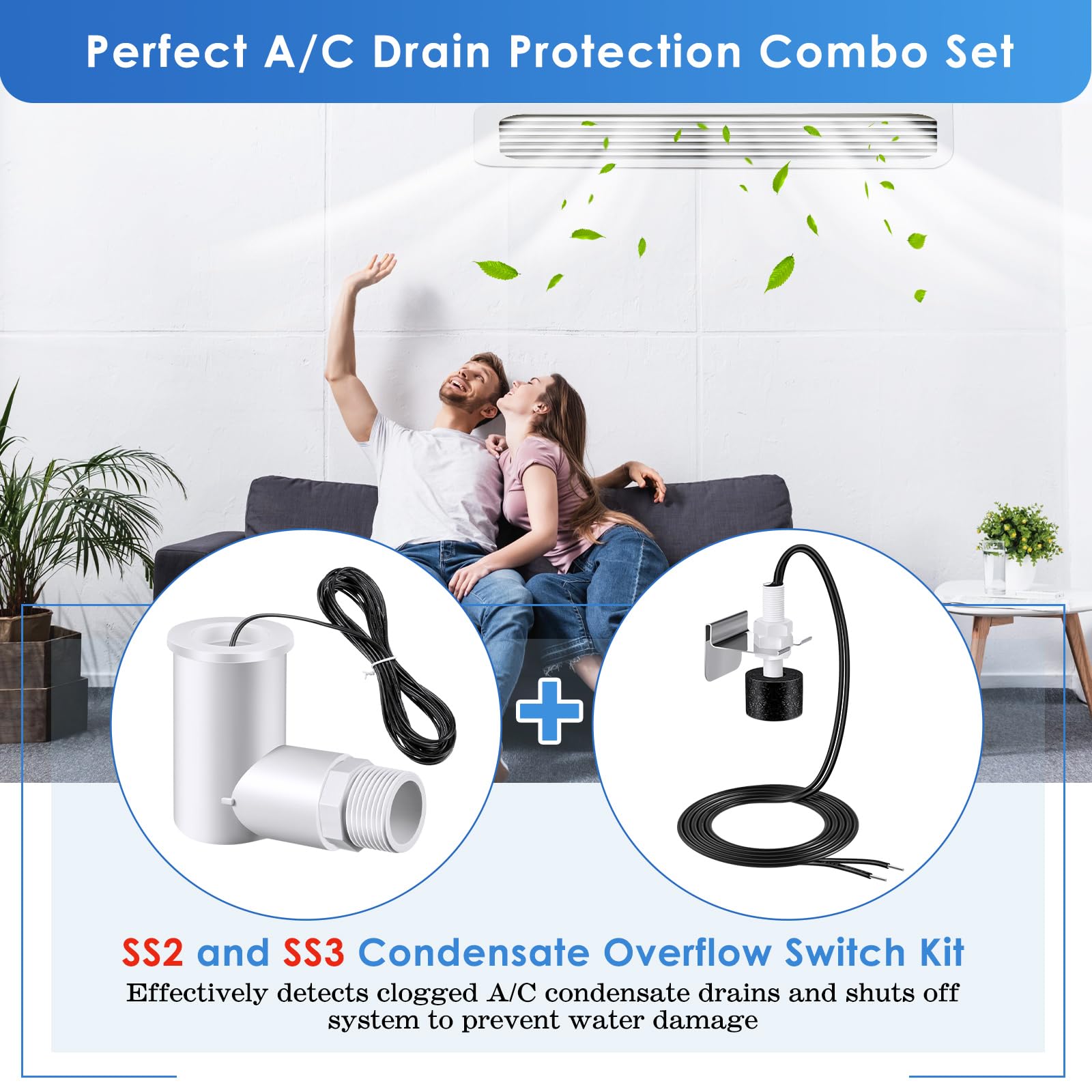 Snapklik.com : SS2 HVAC Float Switch And SS3 AC Pan Float Switch Kit ...