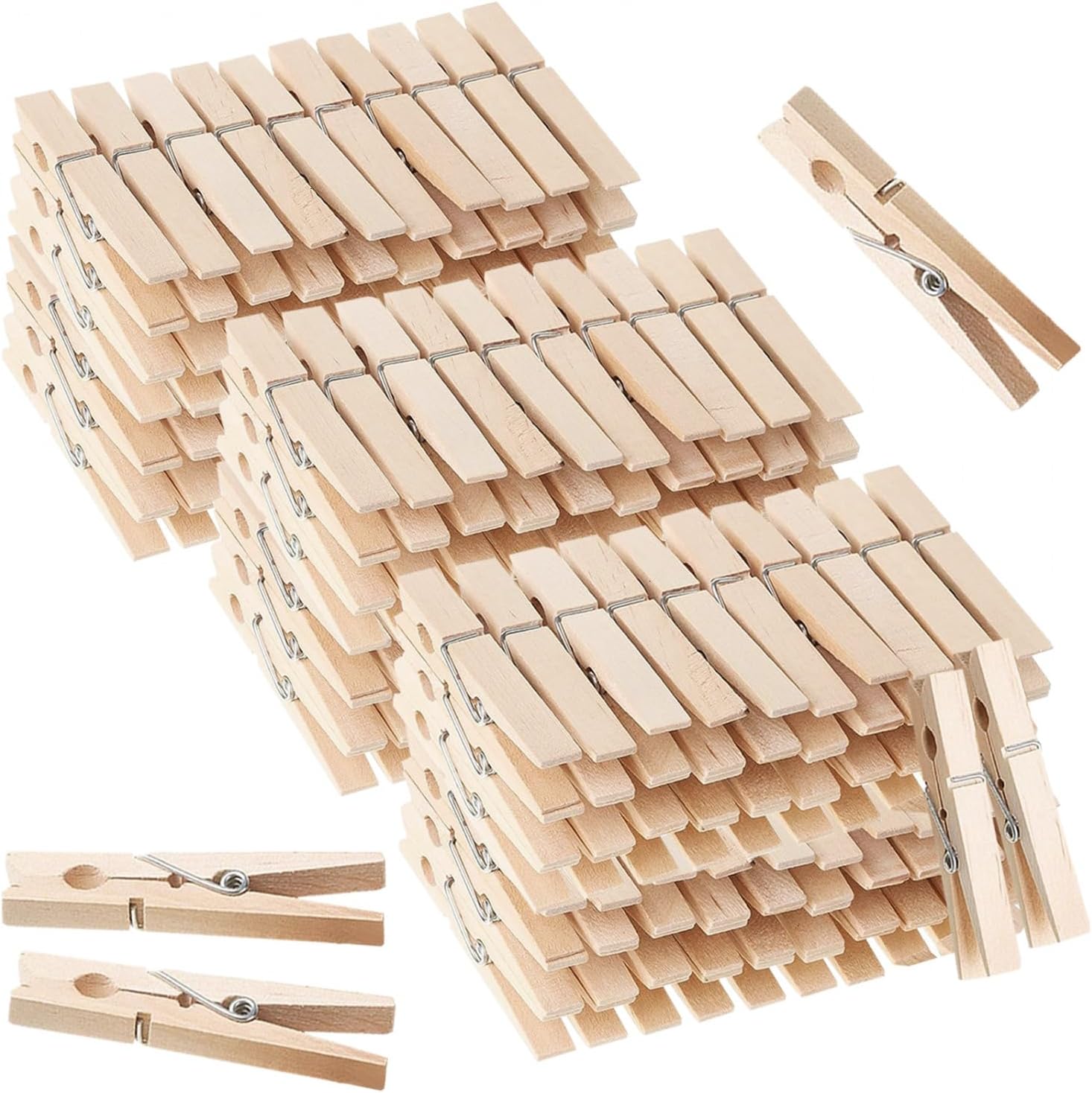 Amazon.com: SenseYo 100 Pcs 2.9 Inch Wooden Clothespins Clips for ...