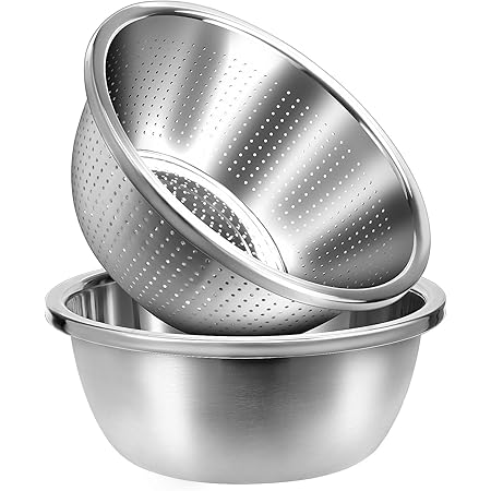 Amazon.com: Ptinyiv 304 Stainless Steel Colander, 2QT Large Rice ...