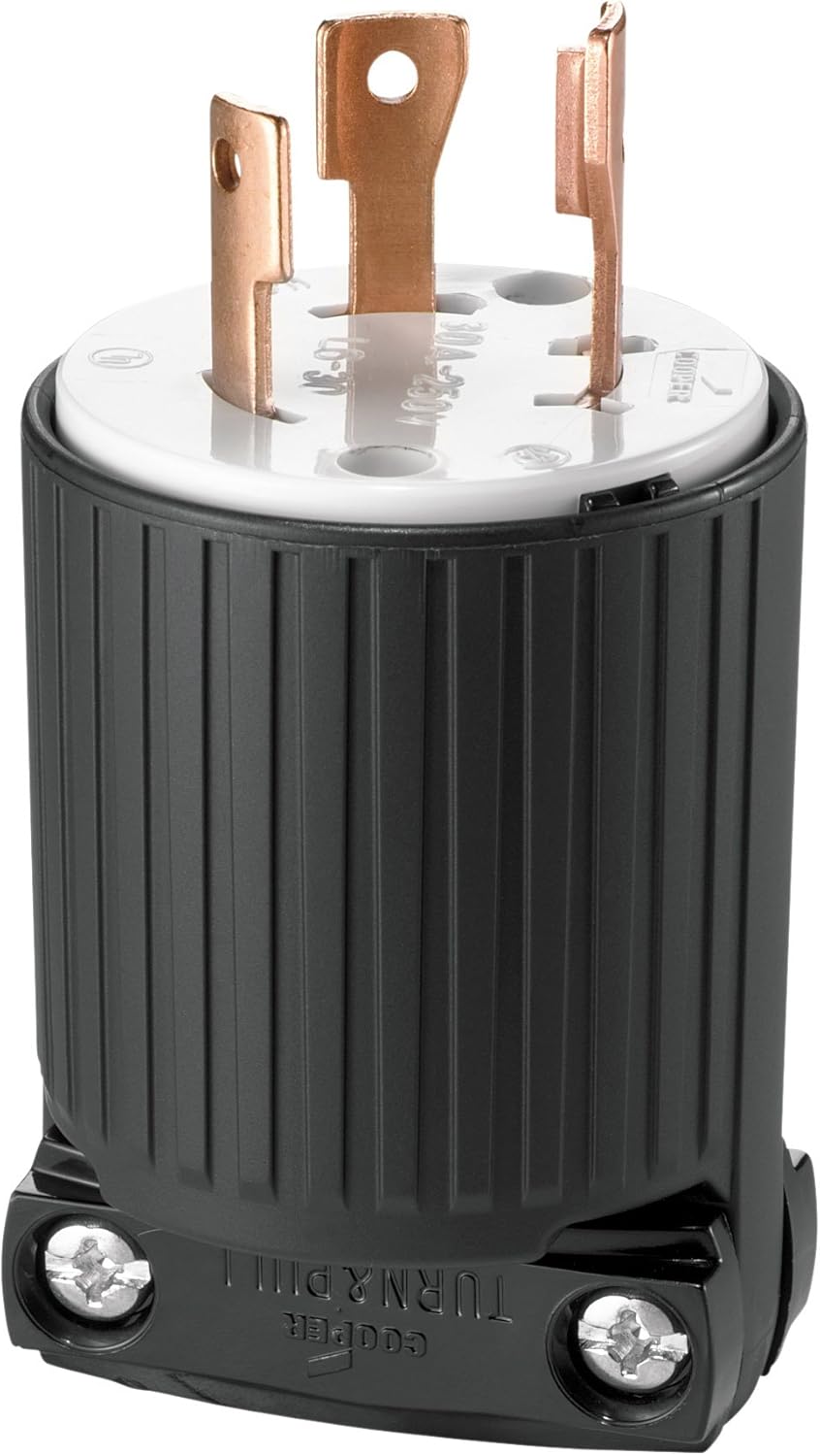 EATON Wiring L630P-L 3-Wire Twist Lock Plug with 30-Amp 250-Volt Rating ...
