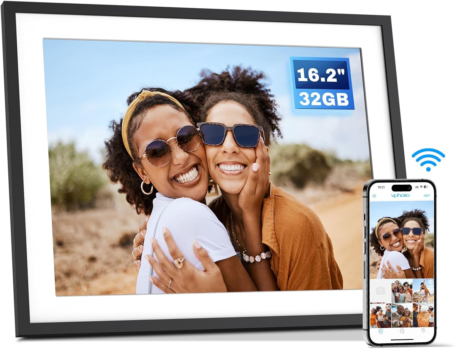 Amazon.com : Arktronic 16.2-Inch 32GB Extra Large WiFi Digital Picture ...