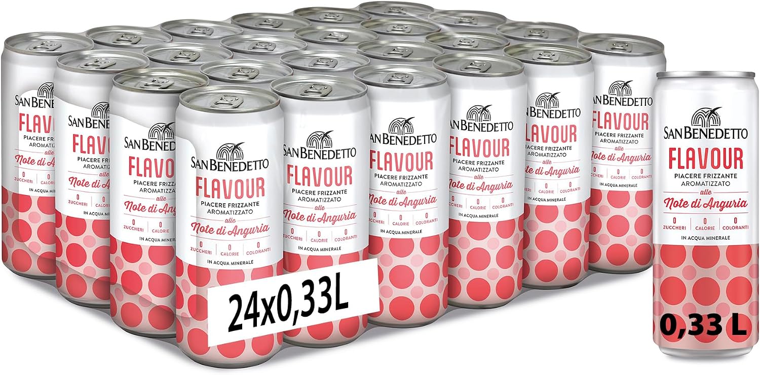 San Benedetto Flavour - Note di Anguria, Confezione da 24 Lattine da ...