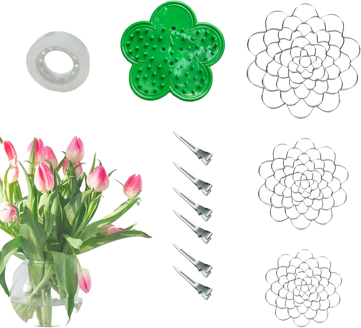 Amazon.com: DIKEMY 3Pcs Flower Arrangement Holder, Wire Arranger Twist ...