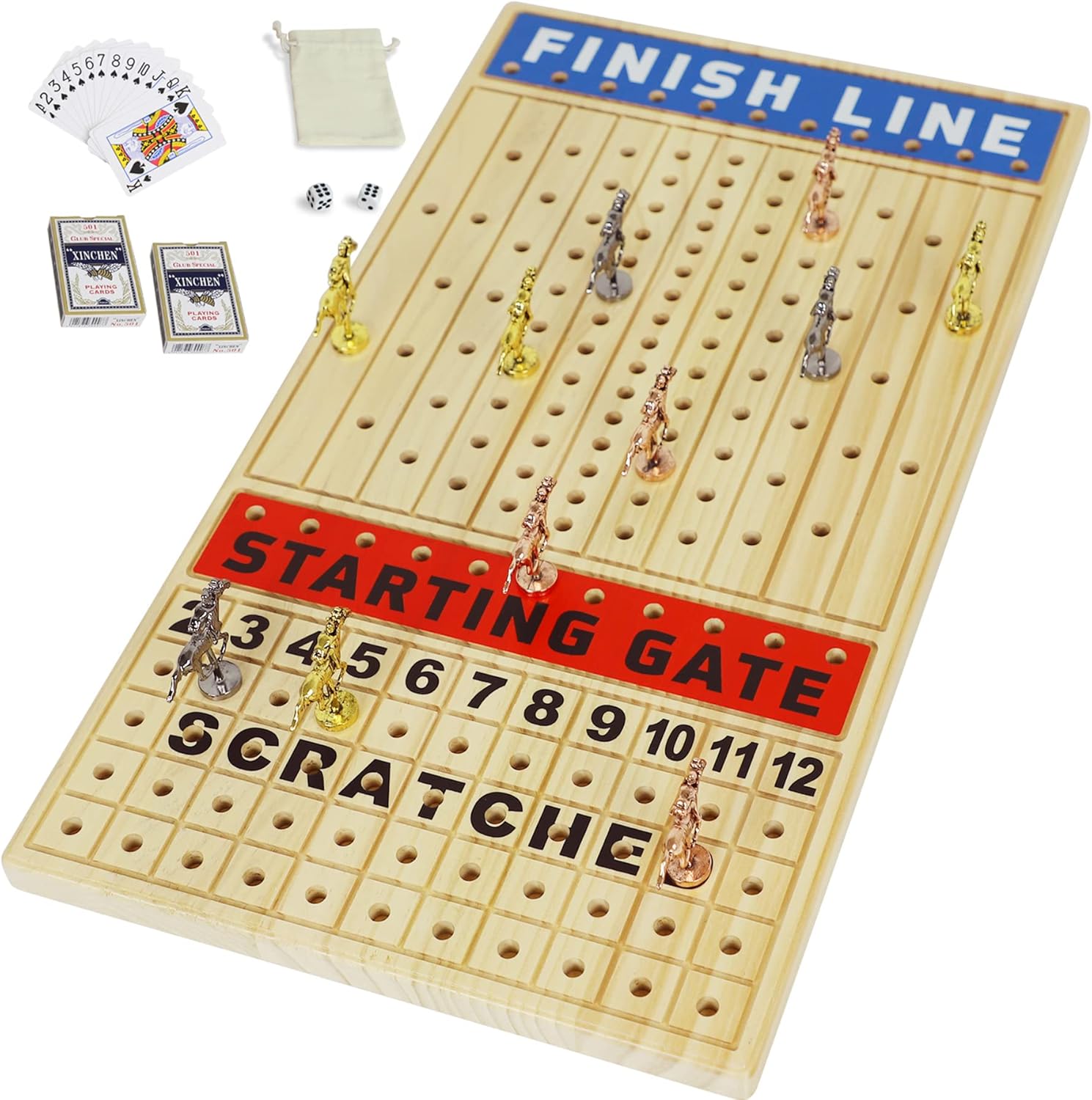 Amazon.com: Grhonior Finish LINE Horse Racing Board Game Race Board ...