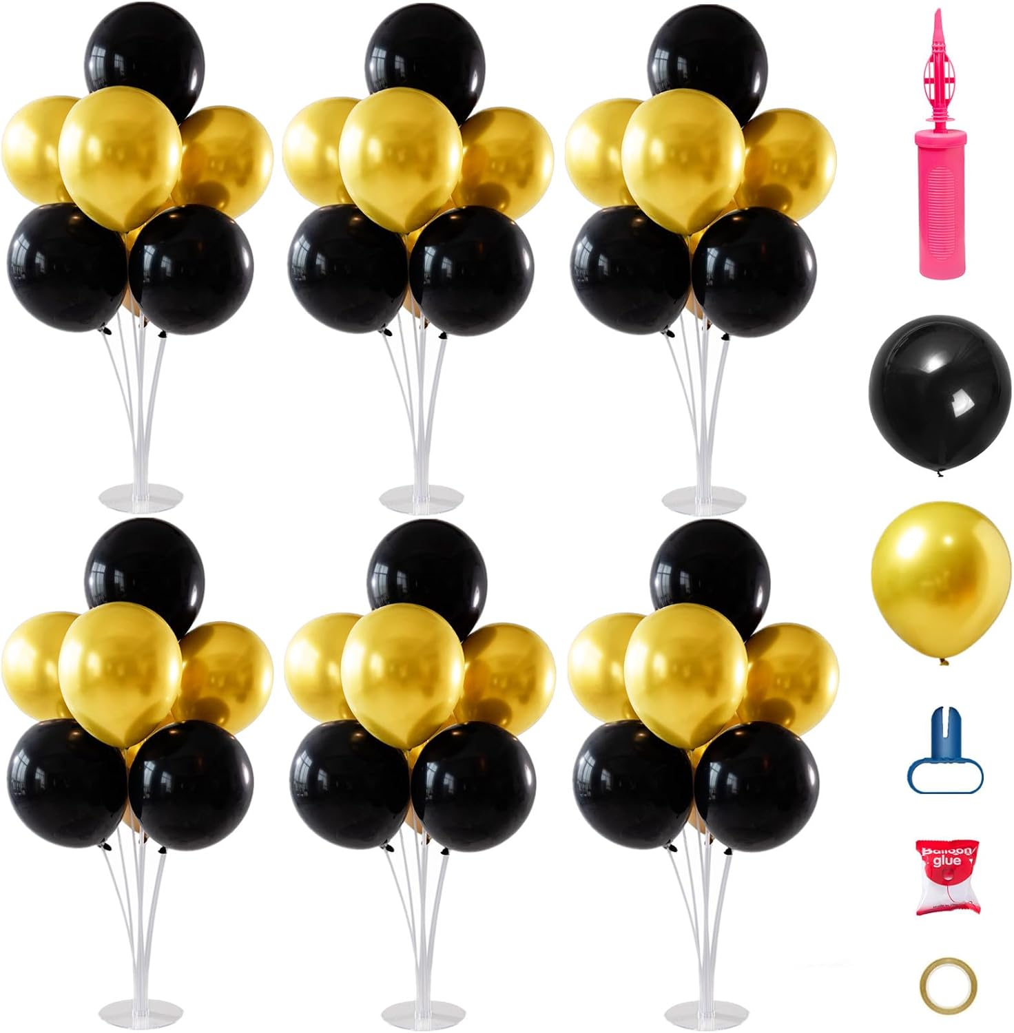 Amazon.com: 6 Sets Balloon Stand Kit Balloon Holder With Balloon and ...