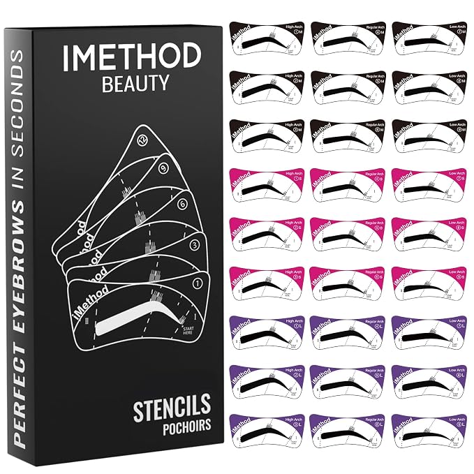 Amazon.com : iMethod Eyebrow Stencils Eyebrows Shape Reusable - 27 ...